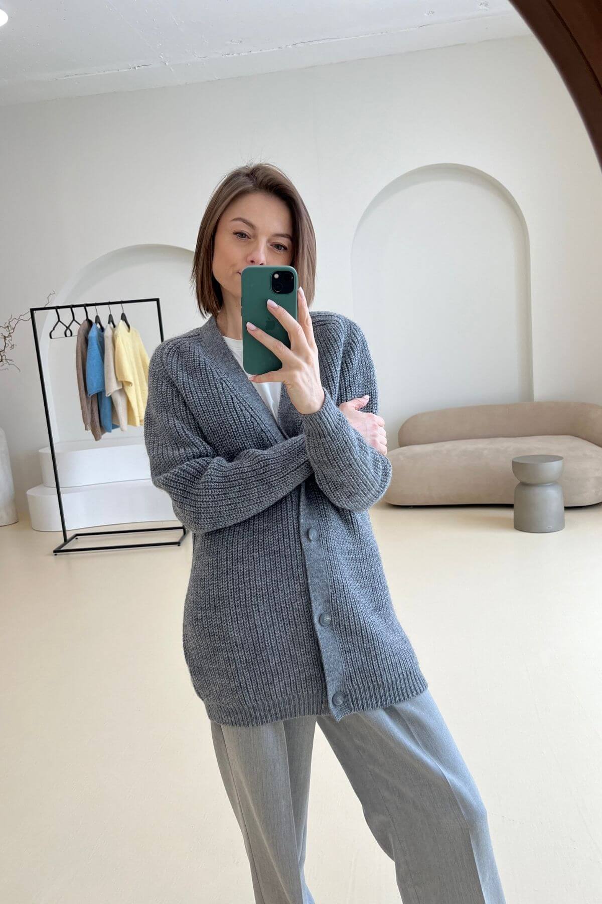 'Eliza' grey cardigan