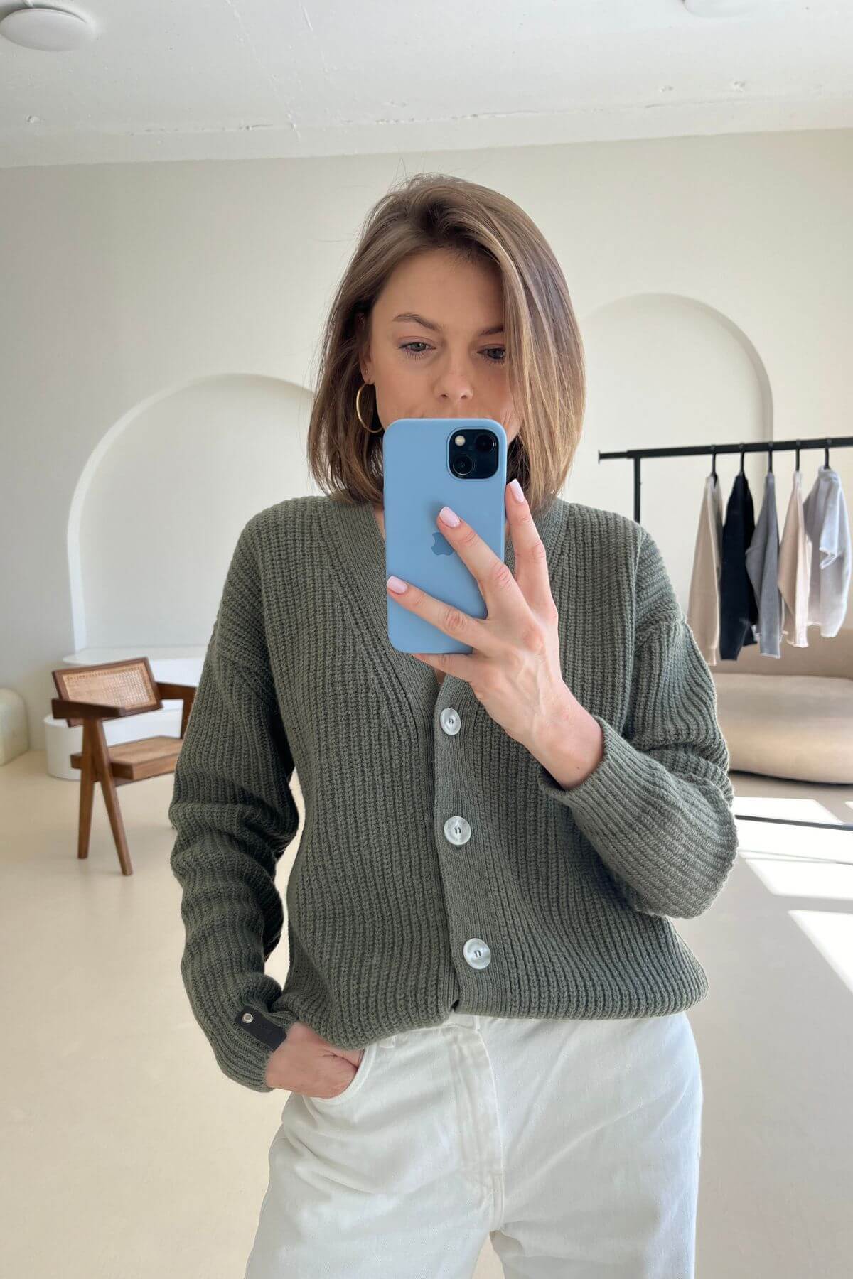 'Ema' chaki cardigan